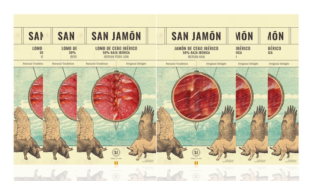 Sliced Jamón Ibérico and Ibérico Lomo Pack 6 x 100g San Jamon